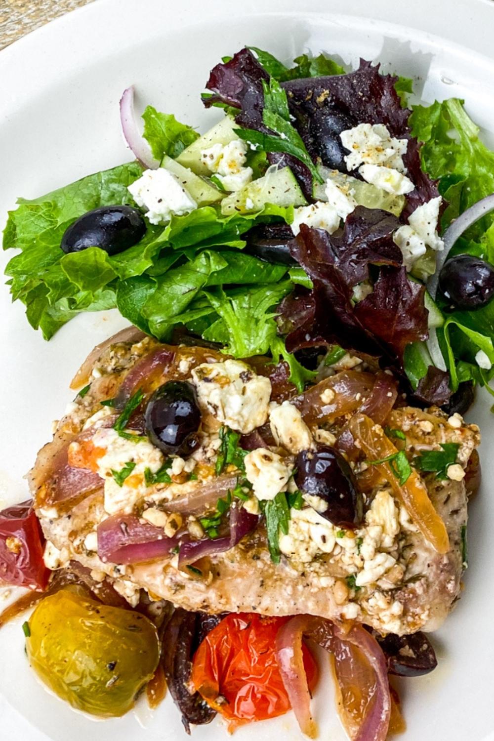 Mediterranean Smothered Pork Chops - TheHeartyBody